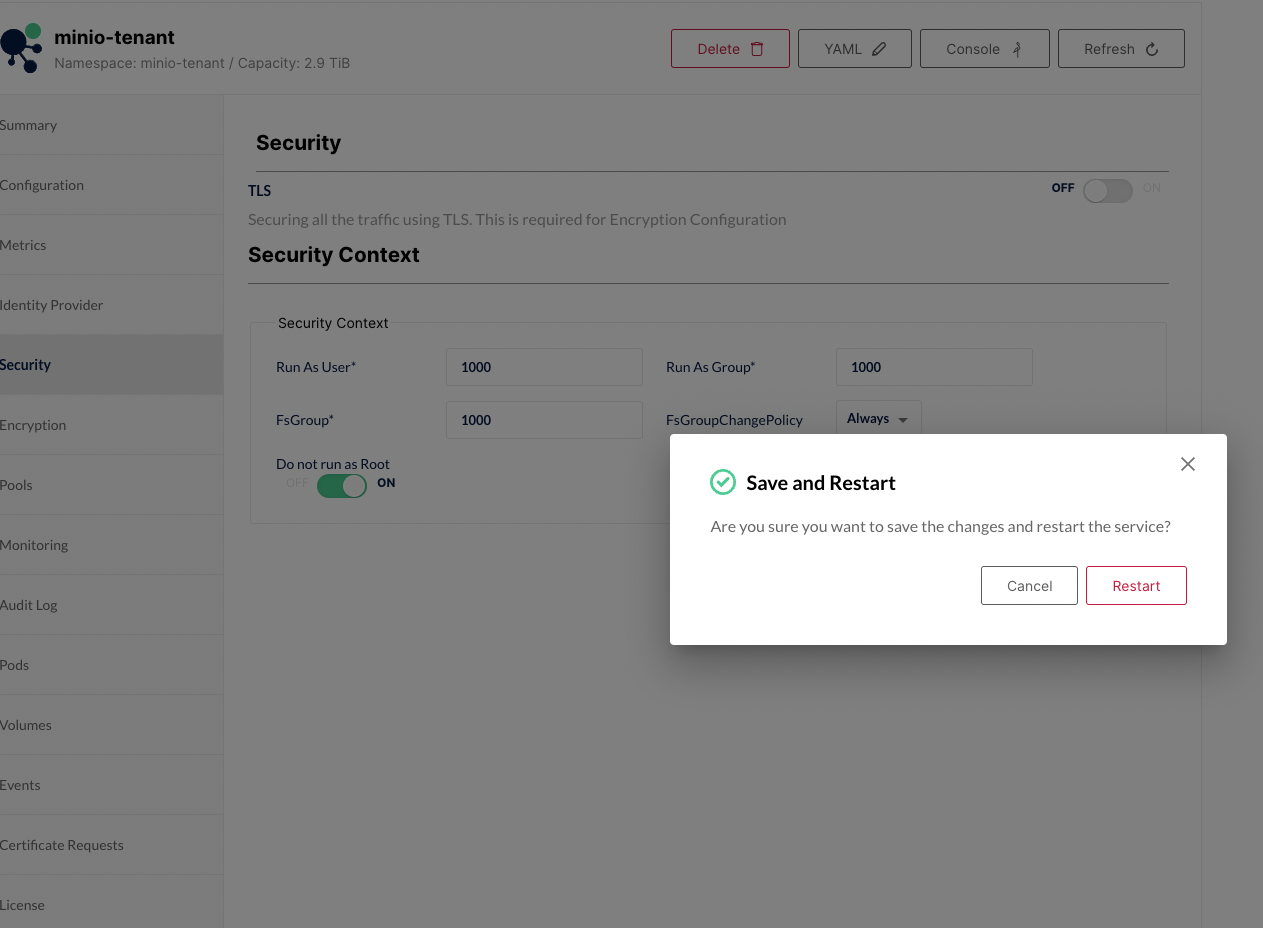 how can I close the tenant's tls option · Issue #1460 · minio/operator · GitHub