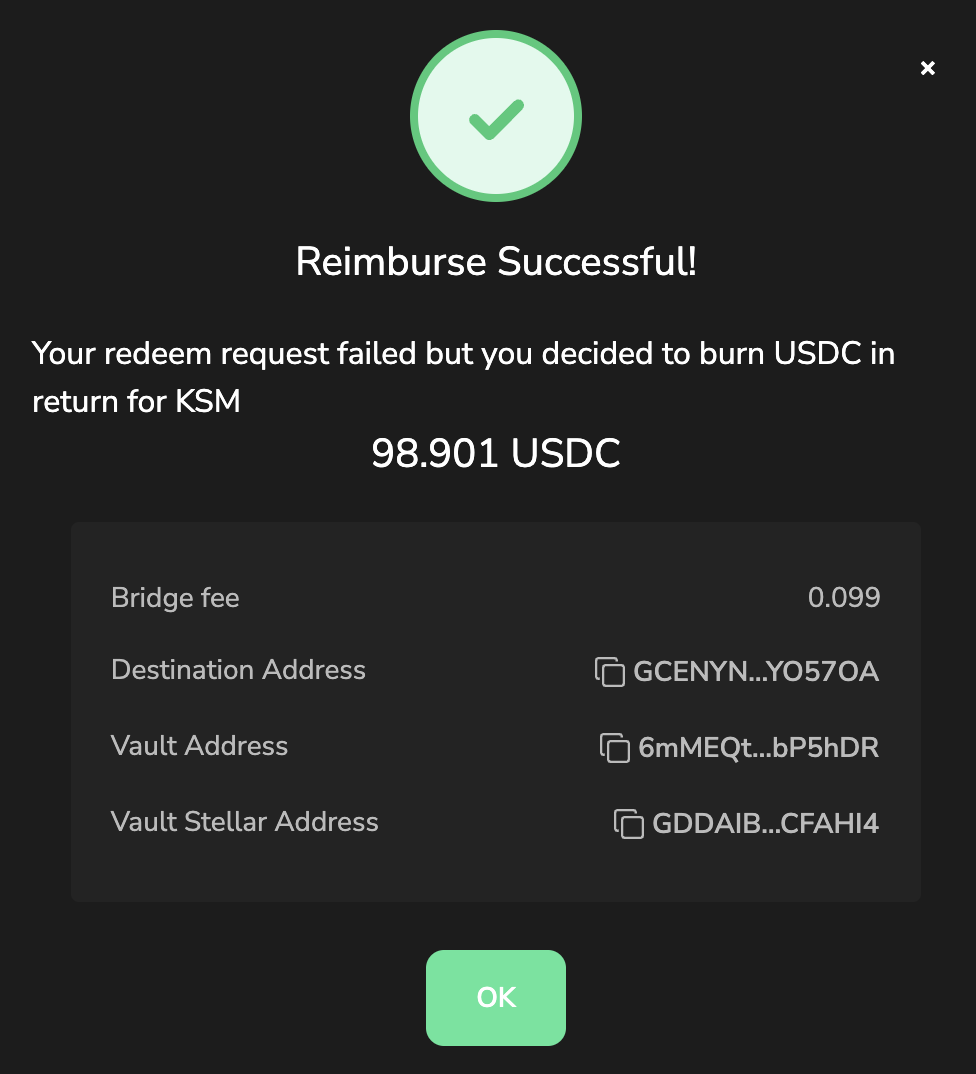 Show reimbursed value in KSM on the reimburse dailog box · Issue #103 · pendulum-chain/portal ...