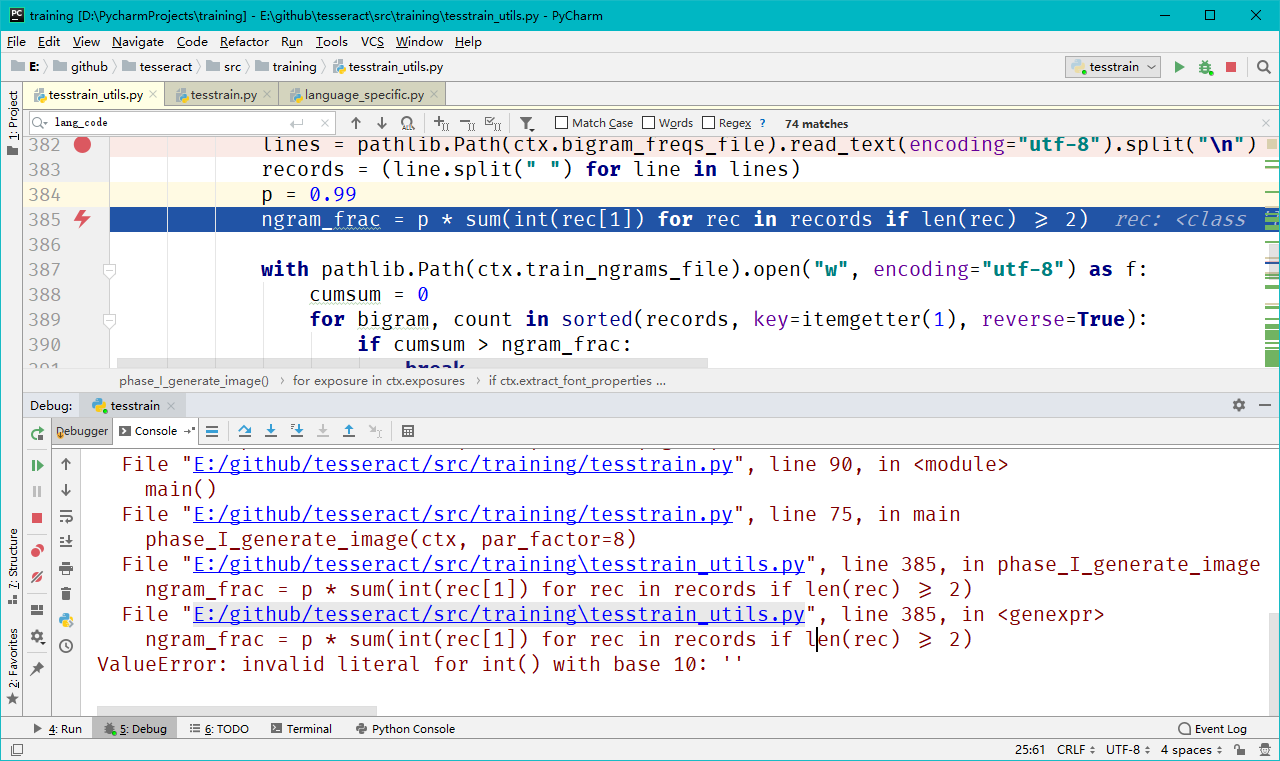 Tesstrain Py Failed · Issue 2547 · Tesseract Ocr Tesseract · Github