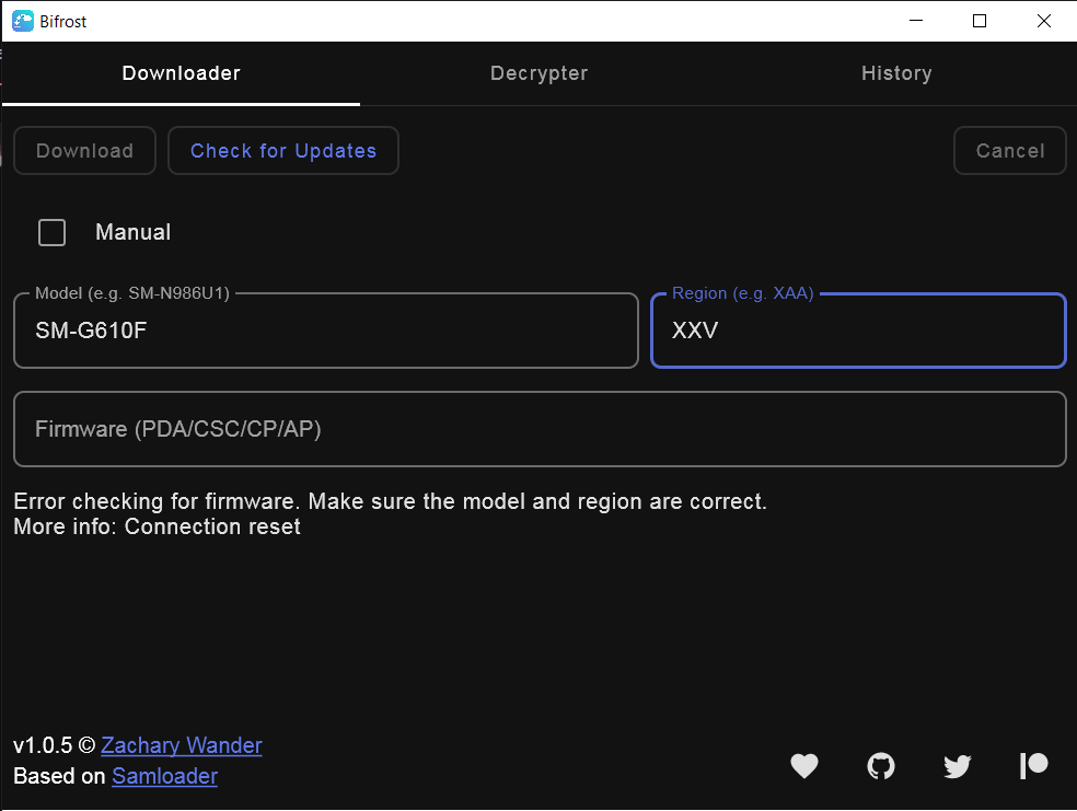 More Info: connection reset · Issue #58 · zacharee/SamloaderKotlin · GitHub