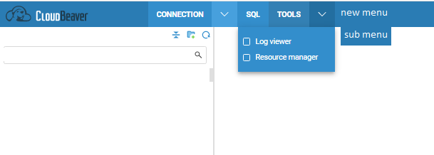 Add a new menu option, in the main menu · Issue #1048 · dbeaver/cloudbeaver · GitHub