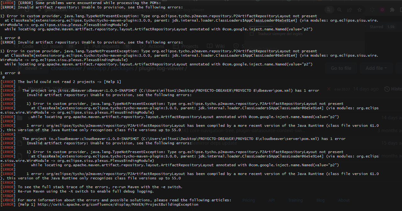 can not build cloudbeaver · Issue #1222 · dbeaver/cloudbeaver · GitHub