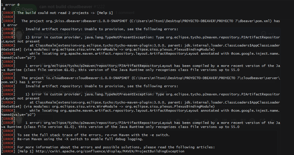 can not build cloudbeaver · Issue #1258 · dbeaver/cloudbeaver · GitHub