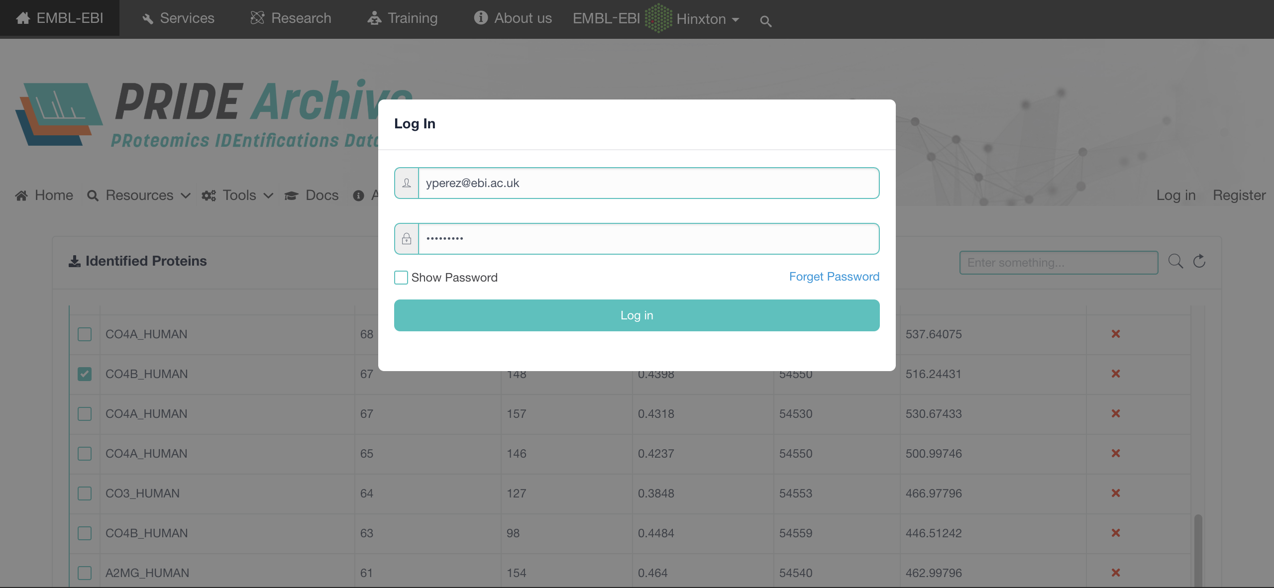 The button of forgot password sending to old page · Issue #123 · PRIDE-Archive/pride-web · GitHub