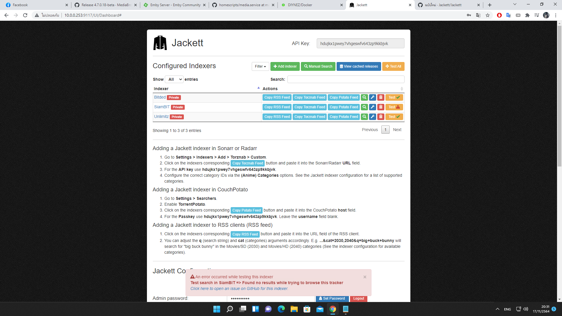 [siambit] Test search in SiamBIT => Found no results while trying to ...