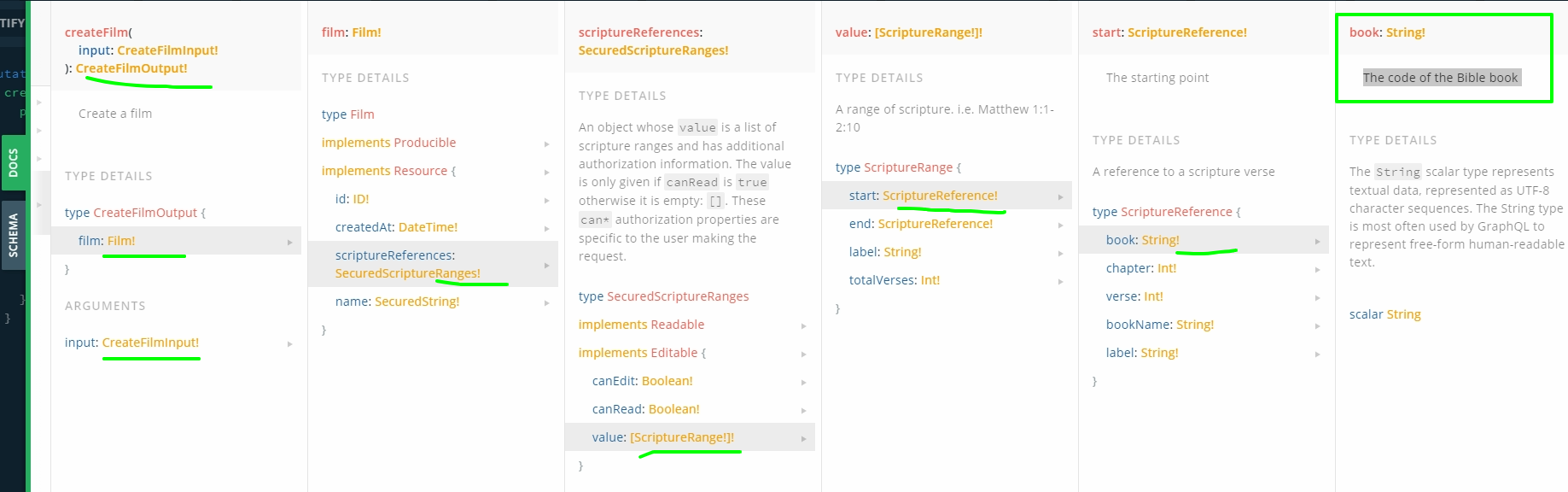 Code of the Bible book is not returned for "scriptureReferences >start ...