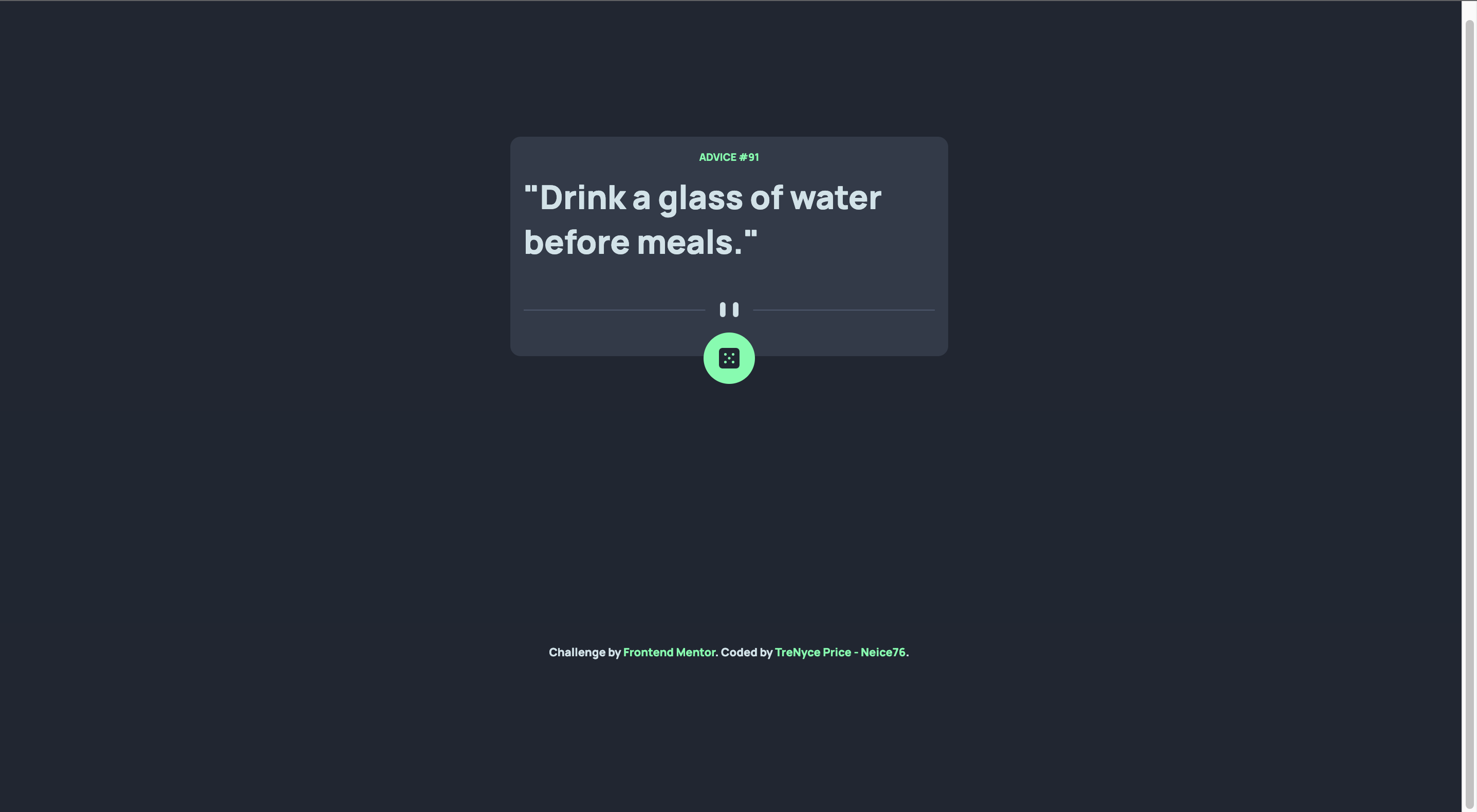 Github Trenycecodes Advice Generator App Frontend Mentor Solution To Frontend Mentor Advice