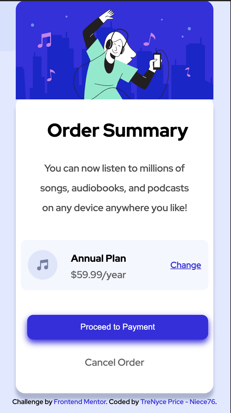 Github Trenycecodesfrontend Mentor Order Summary Ui The Solution To Frontend Mentor Order
