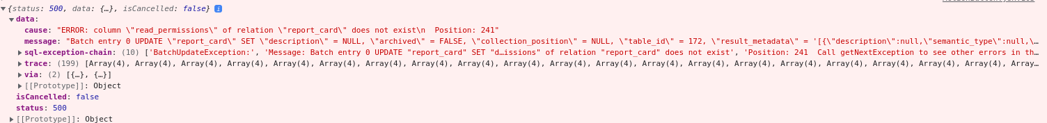 Unable to EDIT and REVERT some questions · Issue #20541 · metabase/metabase · GitHub