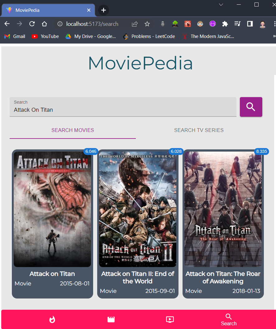 GitHub - man-su-97/MoviePedia: Movies and TV Series App in React JS and Material UI with full ...