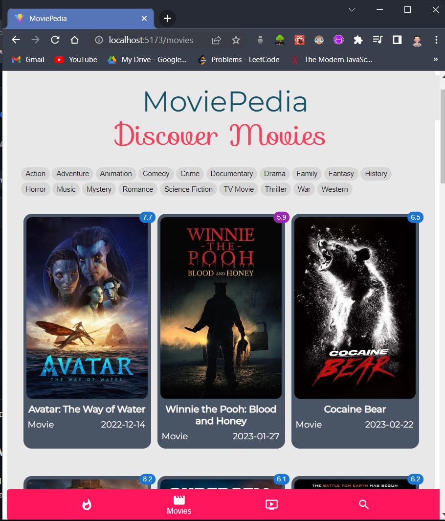 GitHub - man-su-97/MoviePedia: Movies and TV Series App in React JS and Material UI with full ...