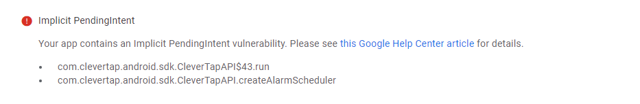 SDK has the Implicit PendingIntent Vulnerability · Issue #232 · CleverTap/clevertap-android-sdk ...
