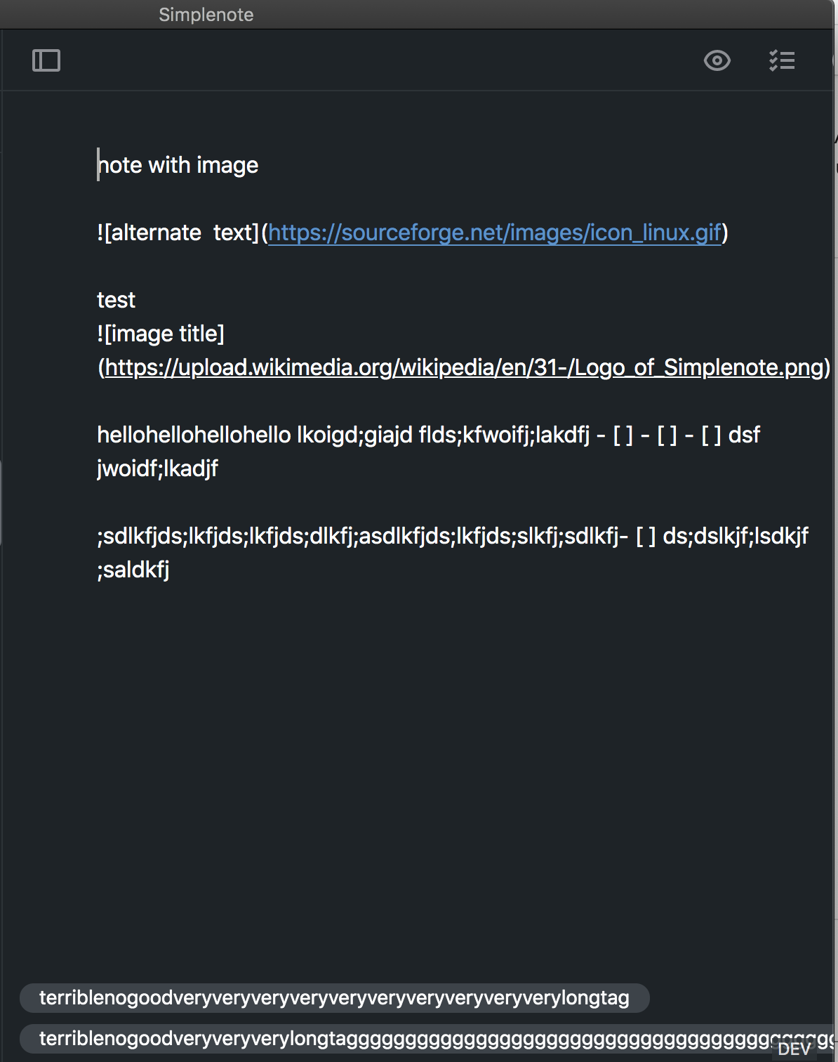 Note with an absurdly long tag breaks note bar formatting · Issue #3005 · Automattic/simplenote ...