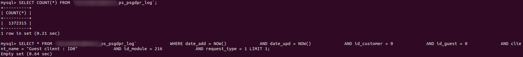 GDPR improve slow sql request · Issue #27178 · PrestaShop/PrestaShop · GitHub