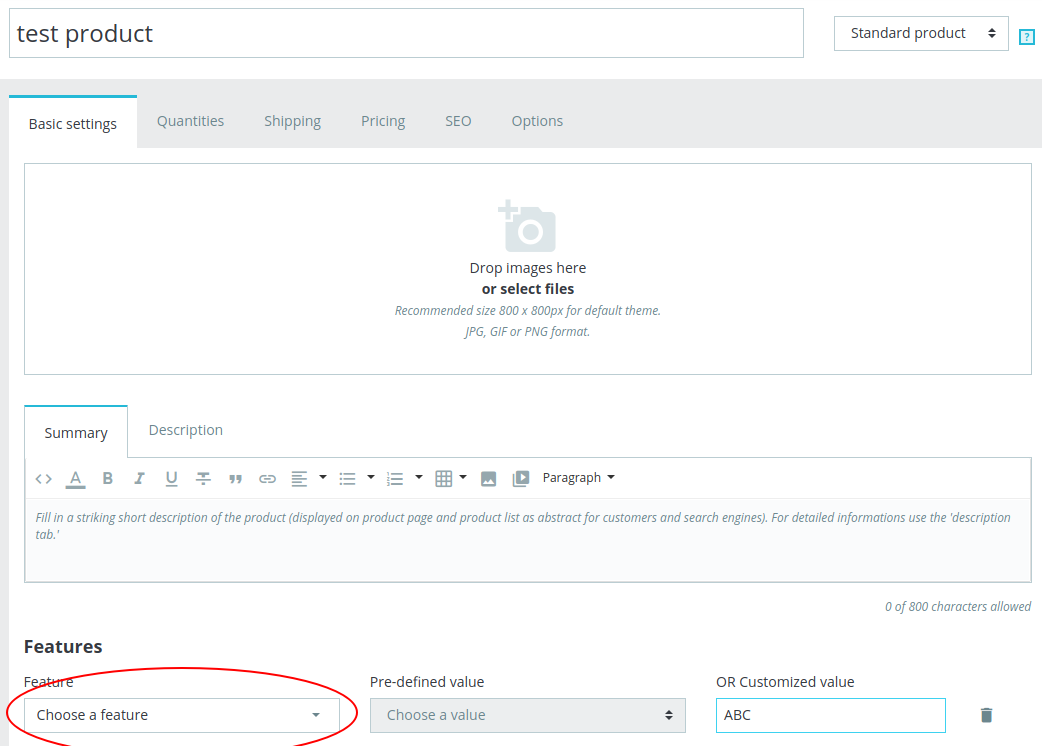 Create product an forget the feature with a customized value generate troubles · Issue #19212 ...