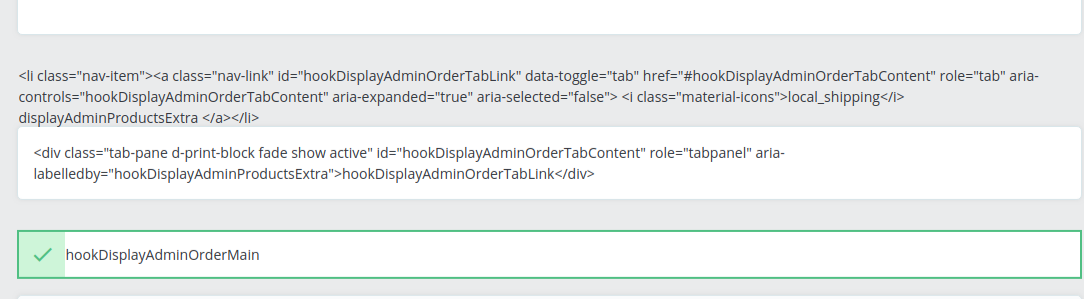 Hooks displayAdminOrderTabLink or displayAdminOrderTabContent are displayed with raw HTML ...