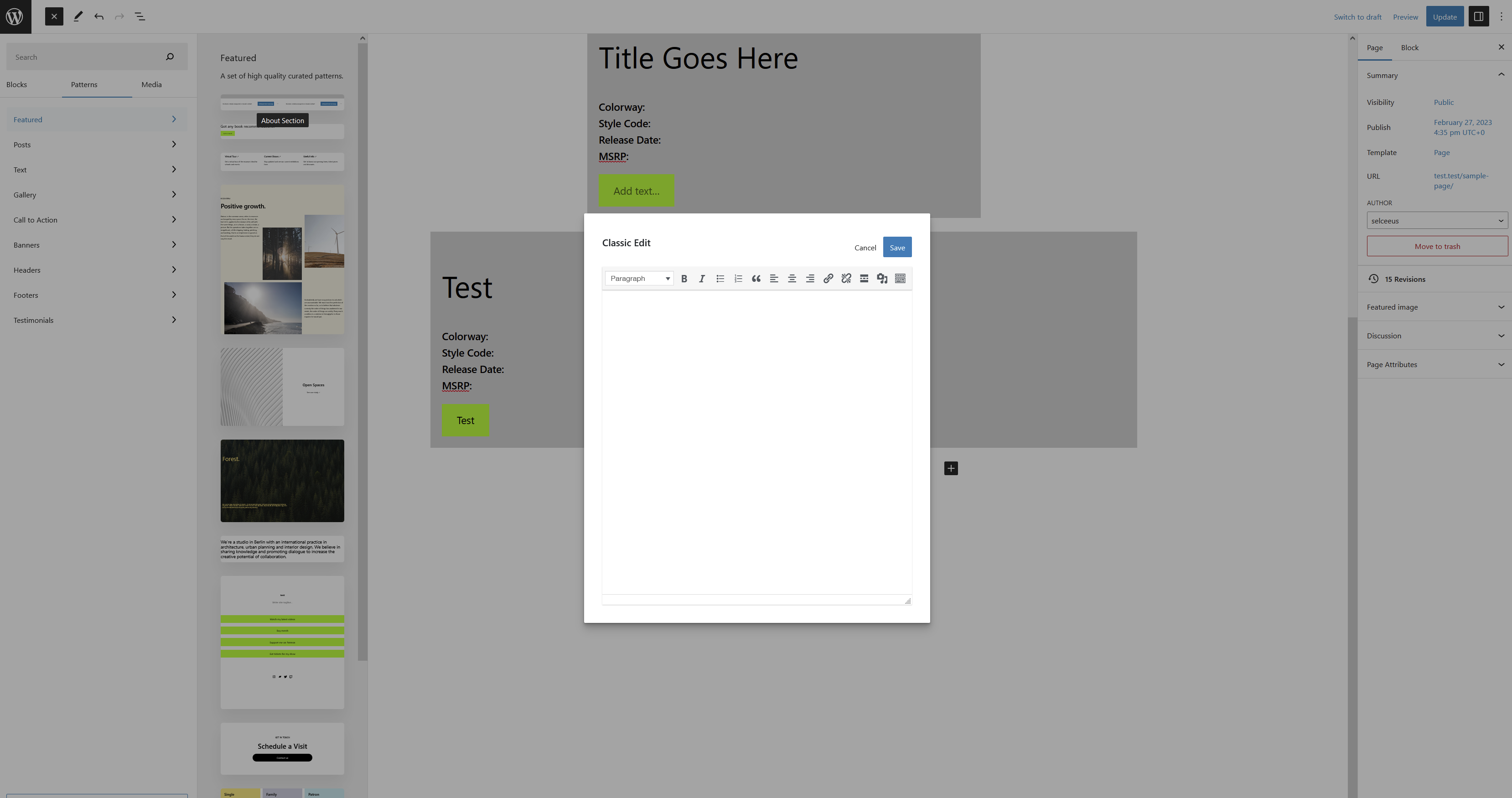 Tags Outside Of Wordpress Template Comments Cause Issue With Patterns In Gutenberg Editor