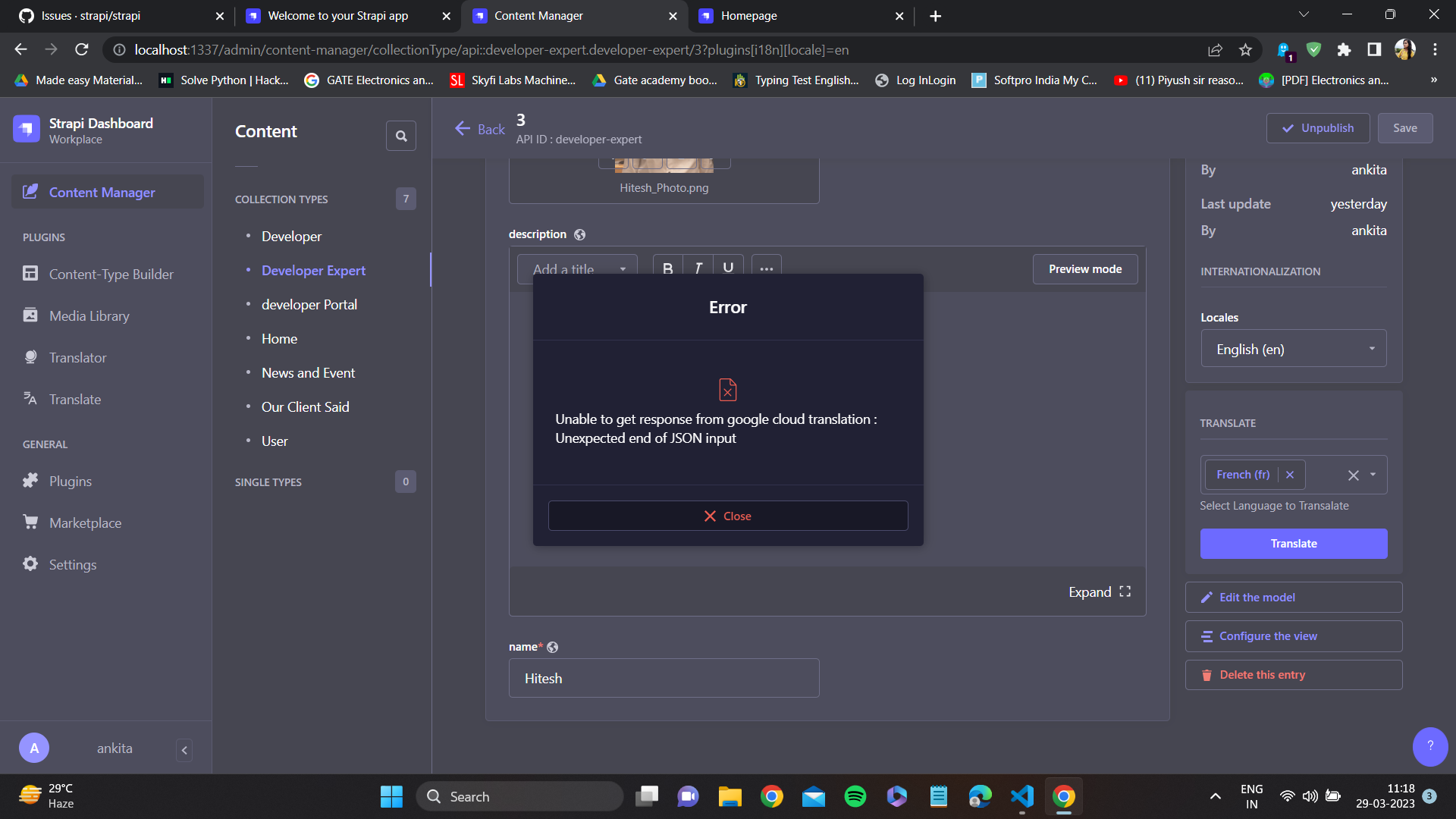 Unable to get response from google cloud translation · Issue #16237 · strapi/strapi · GitHub