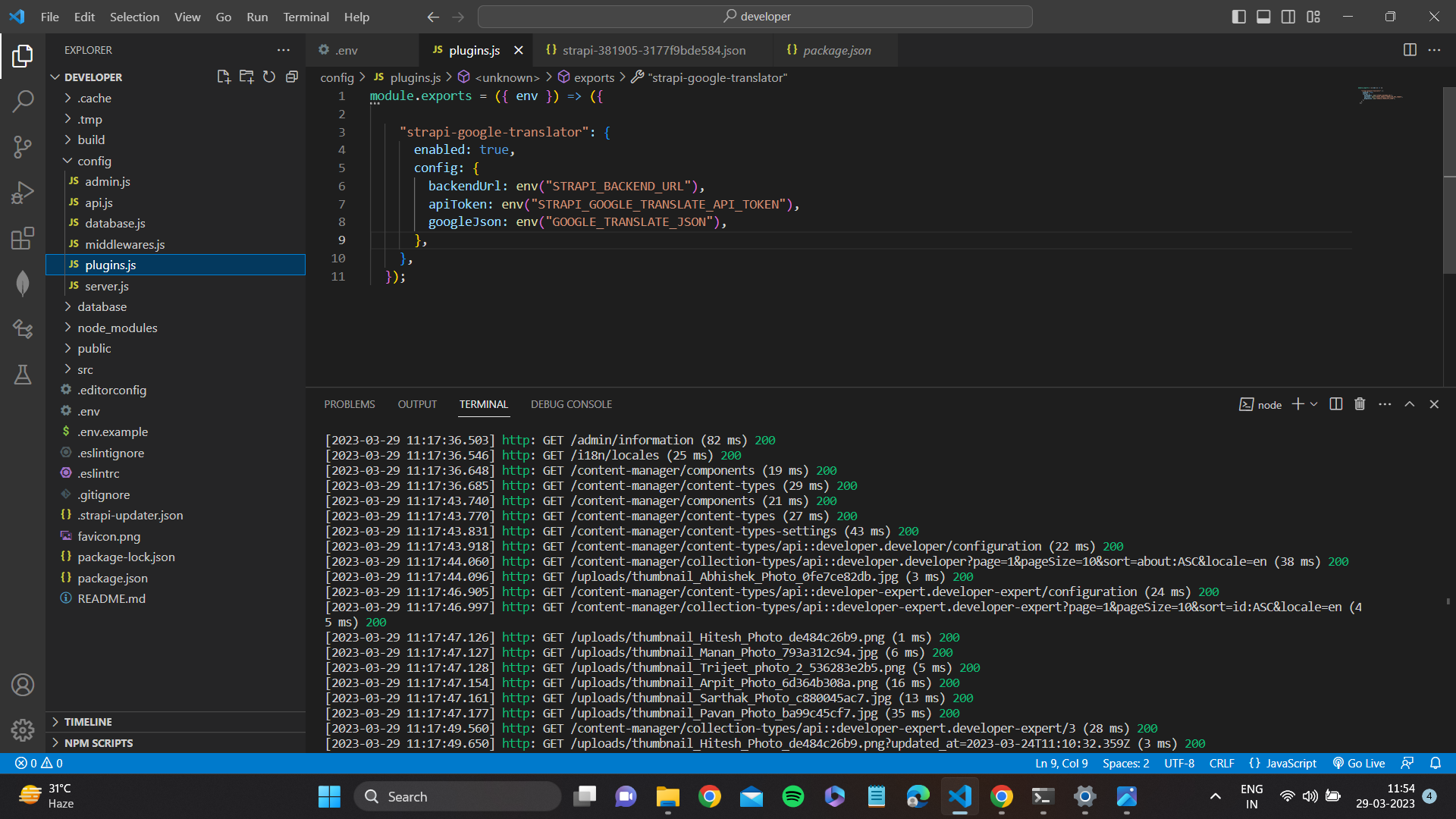 Unable to get response from google cloud translation · Issue #16237 · strapi/strapi · GitHub