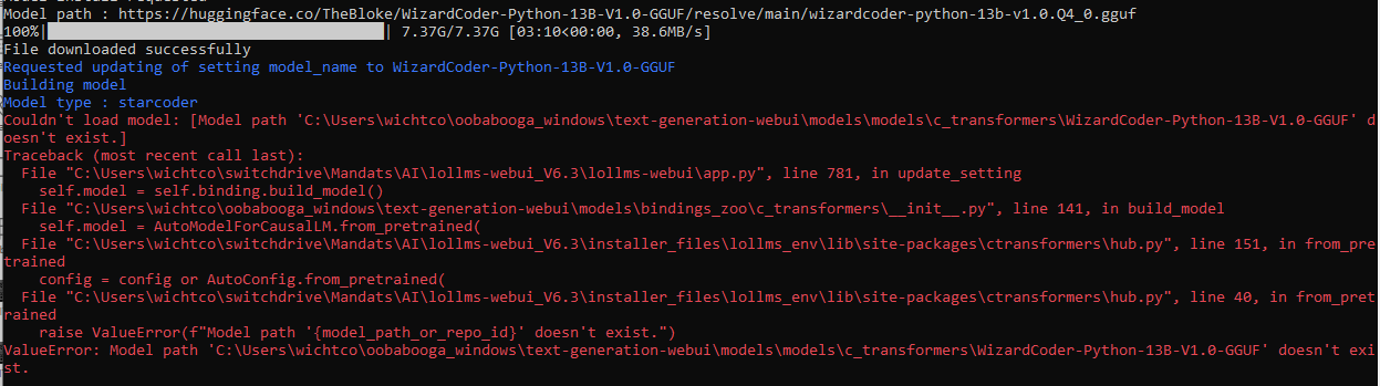 c_transformers is broken · Issue #309 · ParisNeo/lollms-webui · GitHub