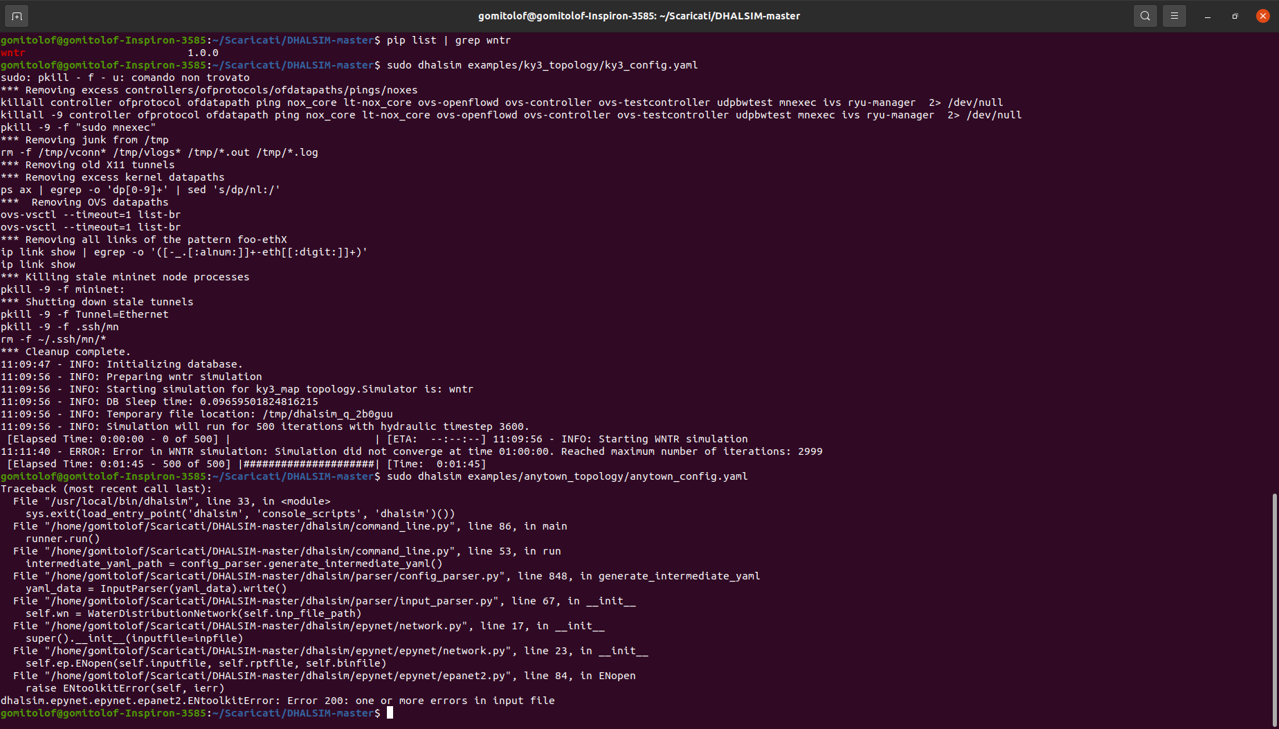 Epynet and wntr errors on Ubuntu 20.04 · Issue #40 · Critical-Infrastructure-Systems-Lab/DHALSIM ...