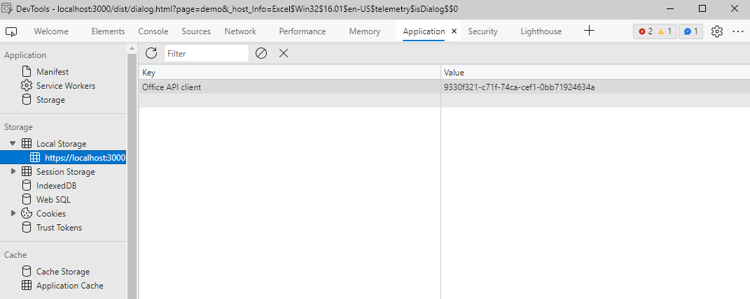 Excel Add In Data Stored In Localstorage Not Accessible Across Sessions · Issue 2140