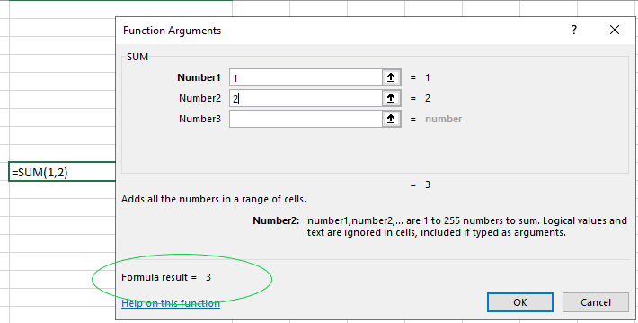 Show Result For Excel Custom Function In Function Arguments Dialog 