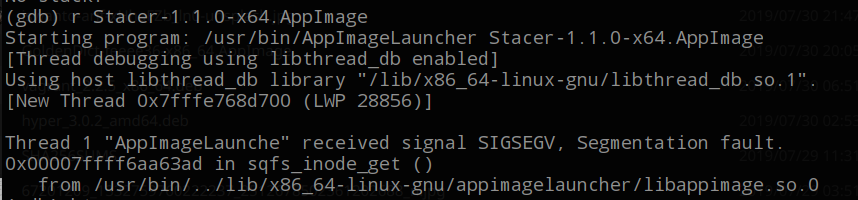 Segmentation fault in last continuous build · Issue #127 · TheAssassin/AppImageLauncher · GitHub