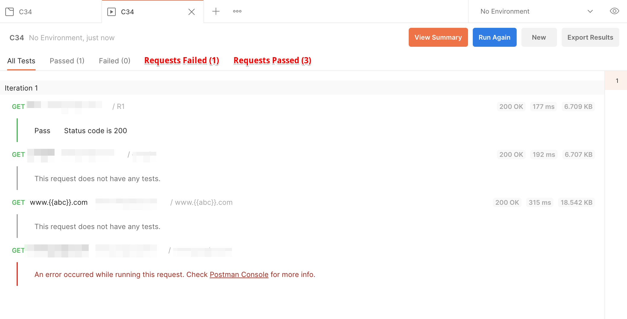 Detailed count of the number of requests passed/failed in collection runner UI. · Issue #9976 ...
