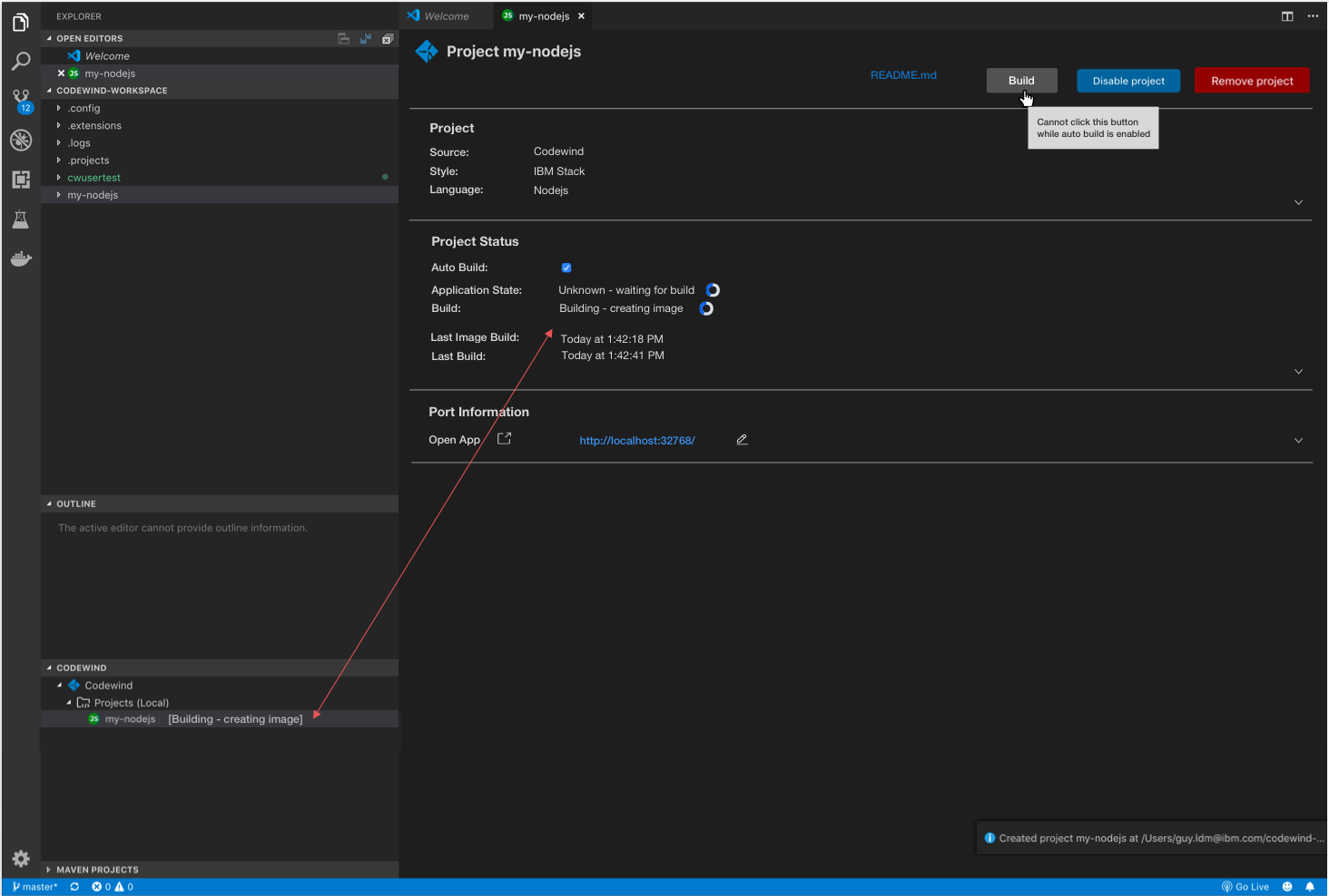 Improve Status Representation Next to Project · Issue #159 · eclipse-archived/codewind · GitHub