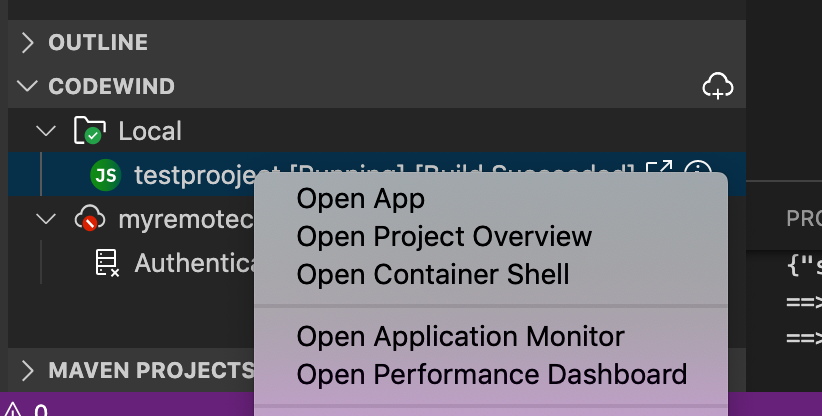 Remove "Open" from menu items · Issue #1711 · eclipse-archived/codewind · GitHub