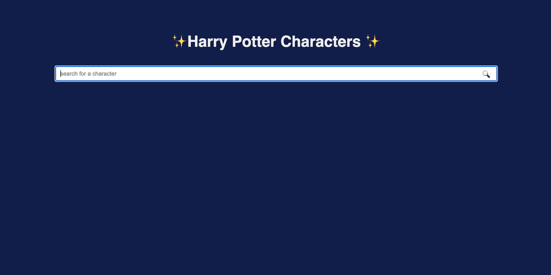 GitHub - MonetCarriere/HarryPotter-Searchbar-API