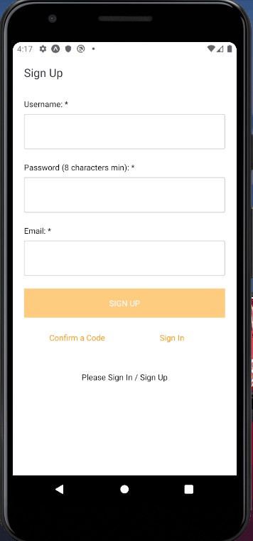 Signup Screen Withauthenticator No Errors Are Displayed Upon Submitting Incorrect Form Inputs