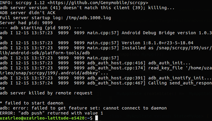 Scrcpy Quit Automatically With Exit Code 1 Whenever I Open My Vs Code And Build Flutter App