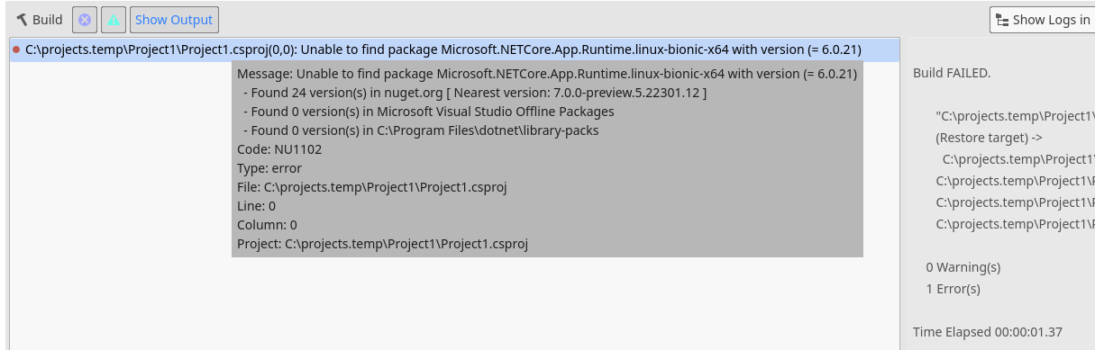 .NET Android export should validate that the TargetFramework is `net7.0`, and that only ...