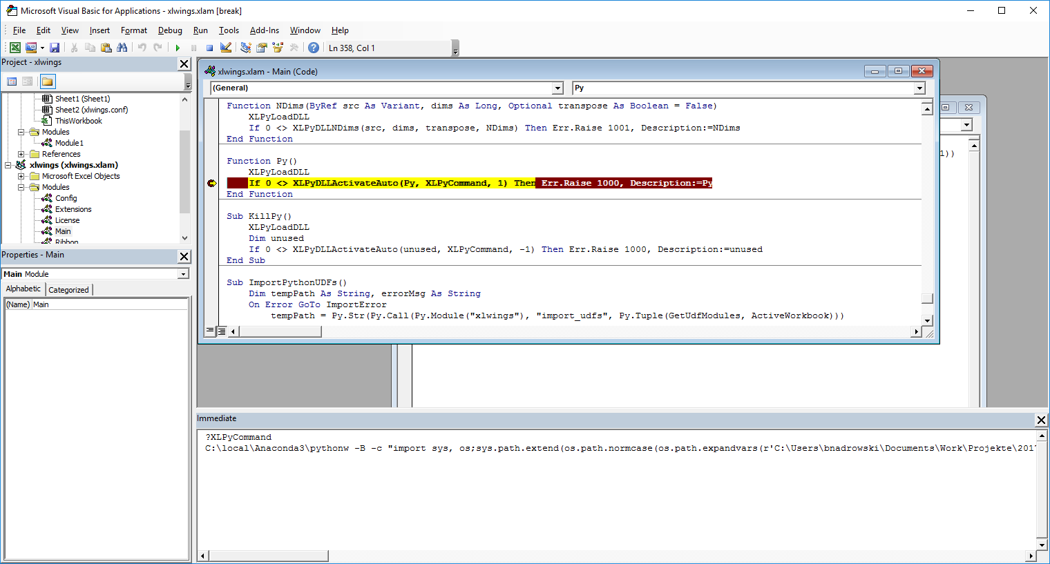 XLPyDLLActivateAuto(Py, XLPyCommand, 1) raises error · Issue #764 · xlwings/xlwings · GitHub