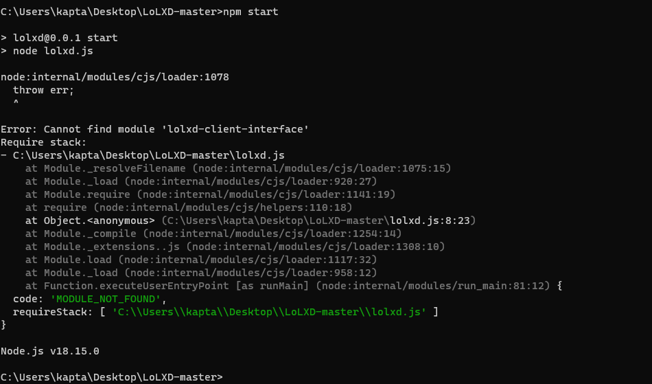 Module Not Found · Issue 4 · Lastechlabslolxd · Github