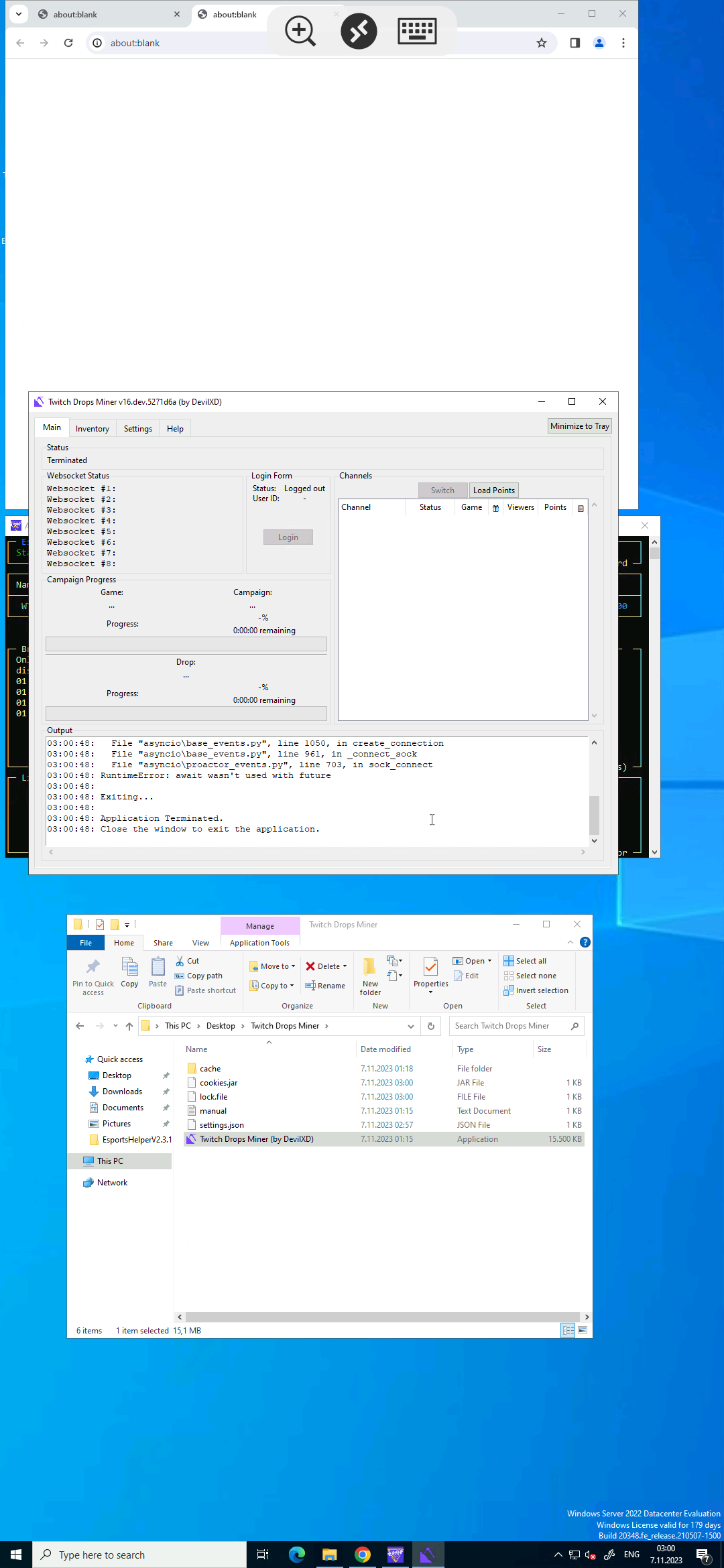 Gives Error Every Version Issue 358 Devilxd Twitchdropsminer Github