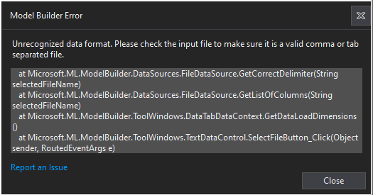 Csv file not correctly parsed · Issue #579 · dotnet/machinelearning-modelbuilder · GitHub