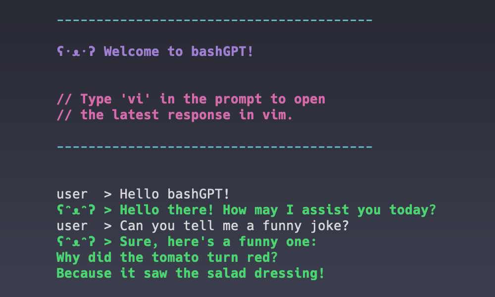 Github Magnusohlinbashgpt Bashgpt Is A Simple Command Line Interface To Interact With Openai