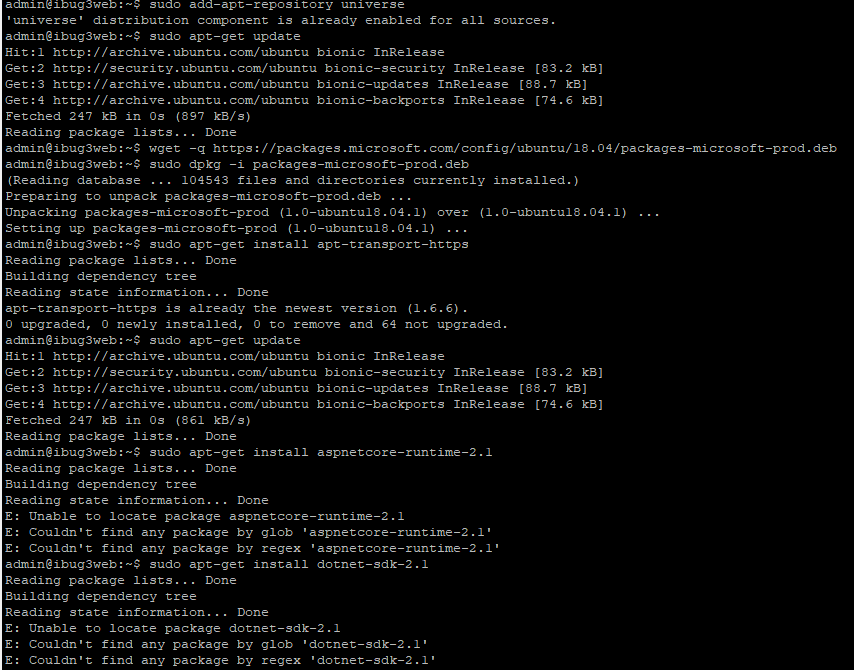 Core Sdk Installition Fails On Ubuntu 18041 · Issue 3323 · Dotnetruntime · Github