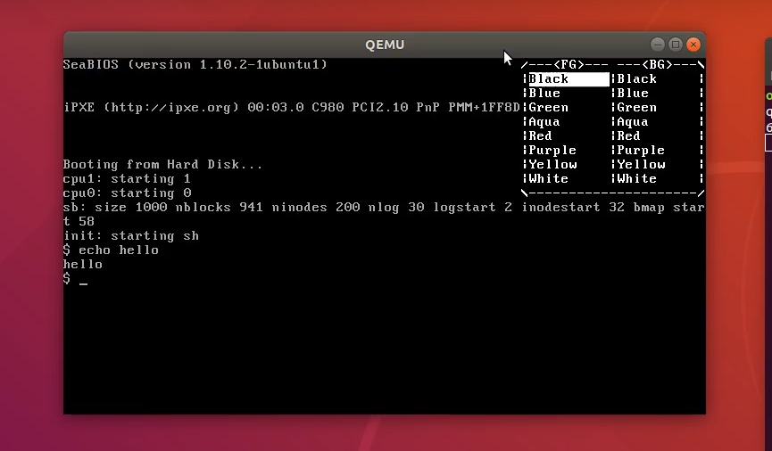 GitHub - dzondraa/xv6_os-colorizing-table: Showing table with colors at the consoles and ...
