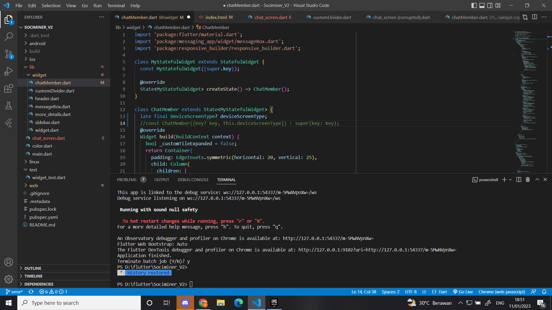 stateful widget error, A constant constructor can't call a non-constant ...