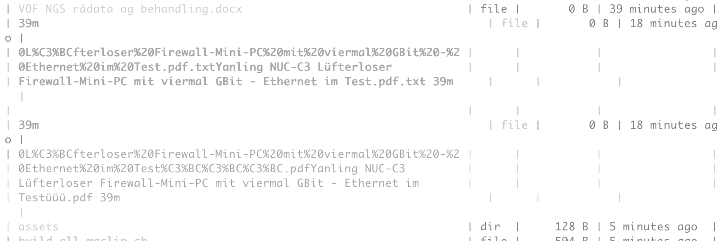 Underlined filename in table incorrectly displayed in narrow terminal window · Issue #6553 ...