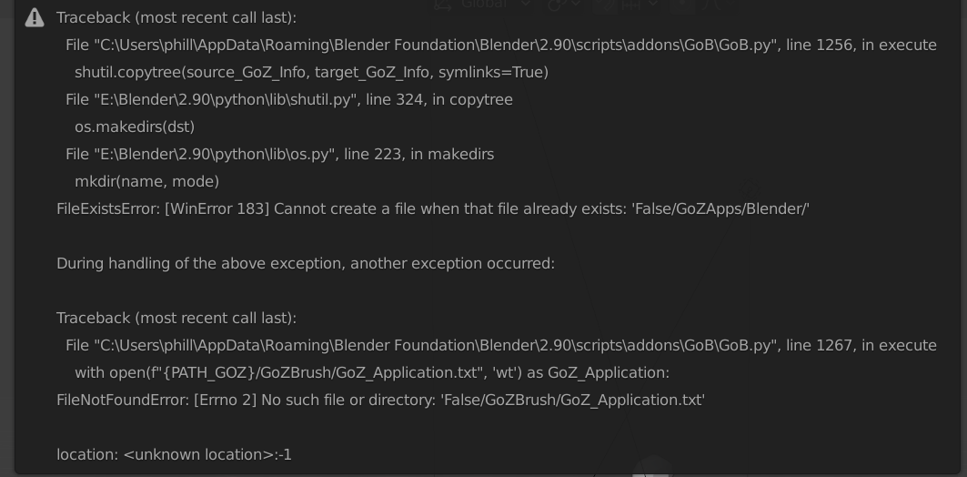Errors when Exporting · Issue #189 · JoseConseco/GoB · GitHub