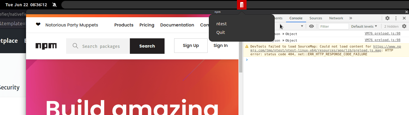 [regression/linux] Tray icon (backed by gnome-shell-extension-appindicator) consumes all ...