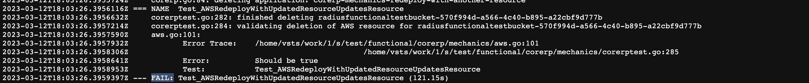 Testawsredeploywithupdatedresourceupdatesresource Fails Sometimes · Issue 5277 · Radius 