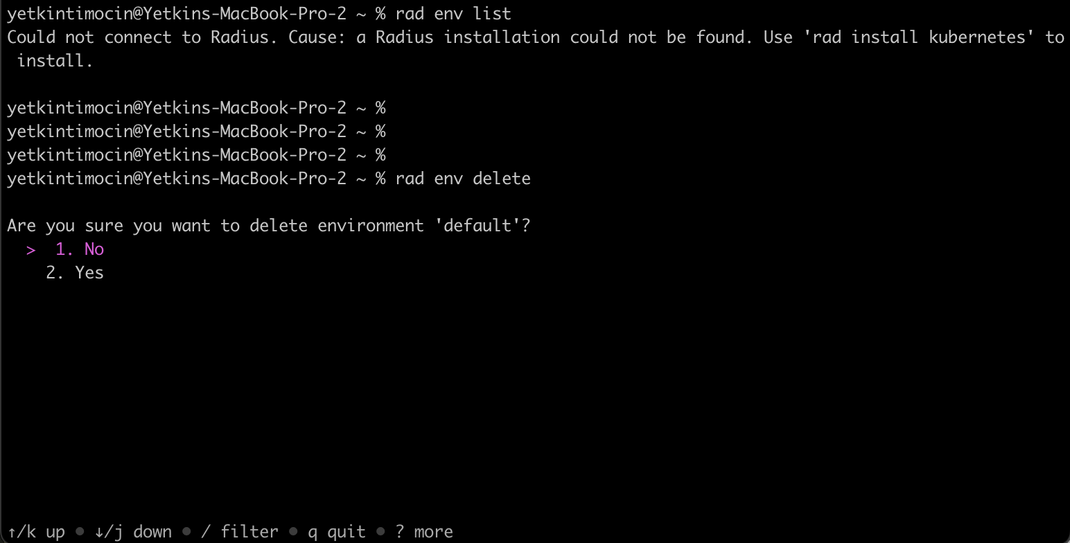 `rad env delete` defaults to deleting the default environment · Issue #6561 · radius-project ...