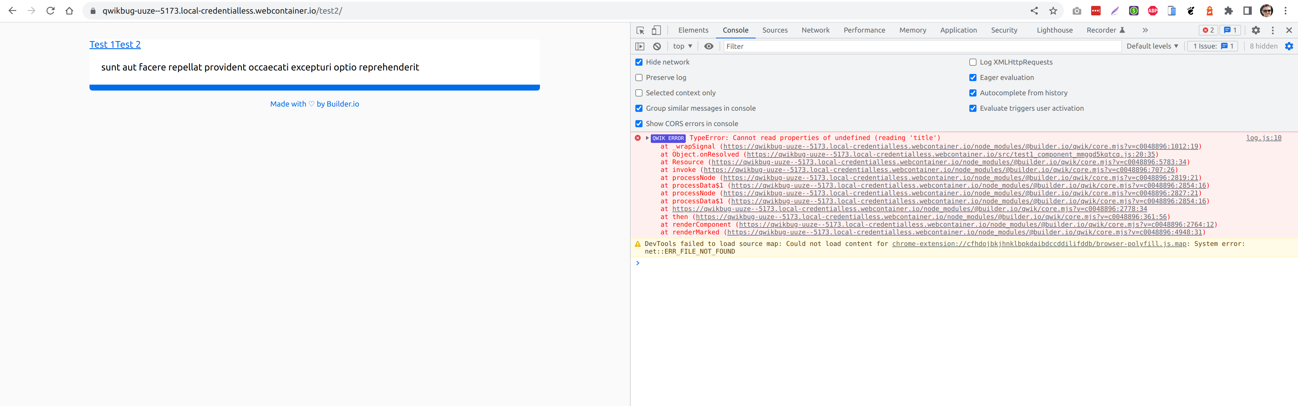 [🐞] Error When Navigating From Component Rendered Using Via · Issue