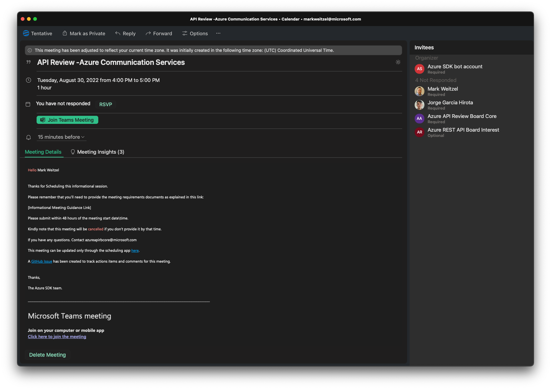 Meeting Title Is Incorrect · Issue 3948 · Azure Azure Sdk Tools · Github